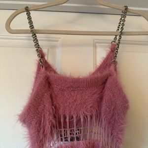 The Ragged Priest | Dresses | Ragged Priest Pink Fur Chain Link Maxi ...